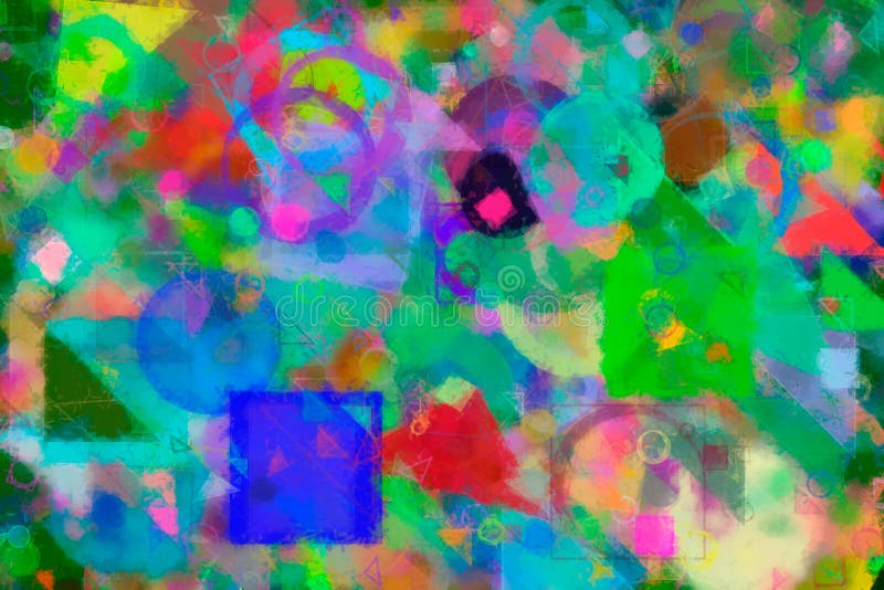 Random Circle, Square. Digital, Illustration, Paper & Triangle. Stock ...