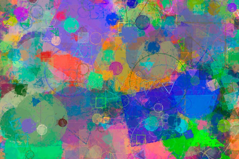 Random Circle, Square & Rectangle Shape. Fashion, Repeat, Oval & Stroke ...