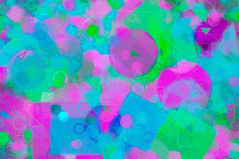 Random Circle, Square & Rectangle Shape. Messy, Drawing, Geometric ...