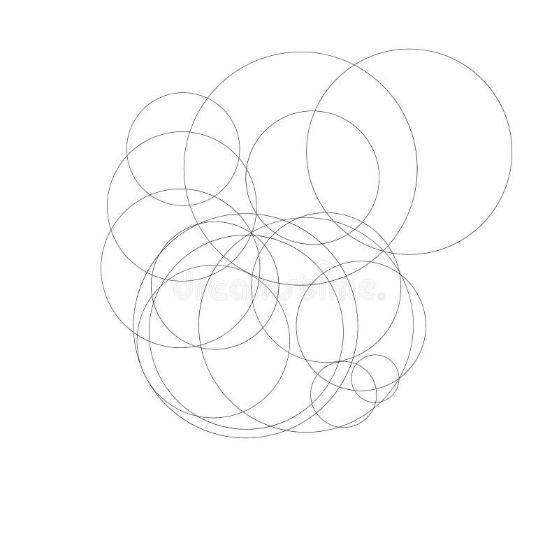 Random Circles Abstract Geometric Composition Stock Illustration ...
