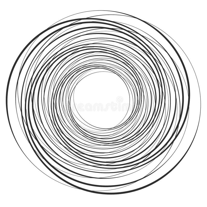 Random Circles with Hand Drawn, Free Hand Drawing Effect. Concentric ...