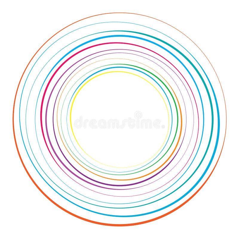 Random Circles with Hand Drawn, Free Hand Drawing Effect. Concentric ...