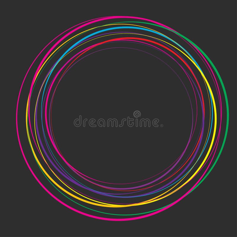 Random Circles with Hand Drawn, Free Hand Drawing Effect. Concentric ...
