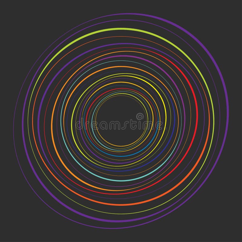 Random Circles with Hand Drawn, Free Hand Drawing Effect. Concentric ...