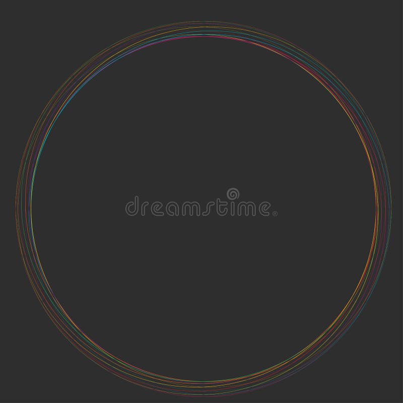 Random Circles with Hand Drawn, Free Hand Drawing Effect. Concentric ...