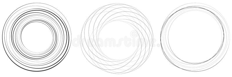 Random Circles with Hand Drawn, Free Hand Drawing Effect. Concentric ...