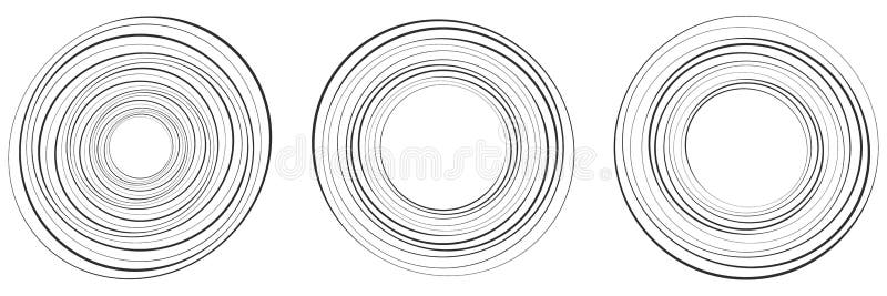 Random Circles with Hand Drawn, Free Hand Drawing Effect. Concentric ...
