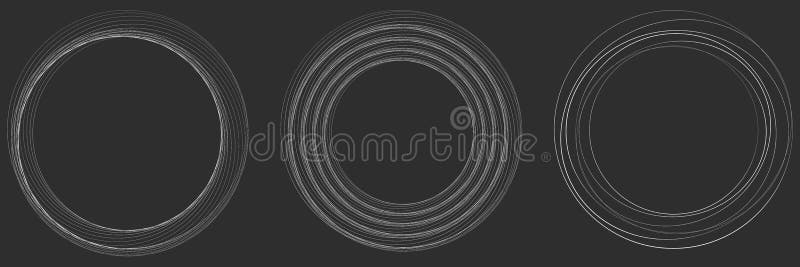 Random Circles with Hand Drawn, Free Hand Drawing Effect. Concentric ...