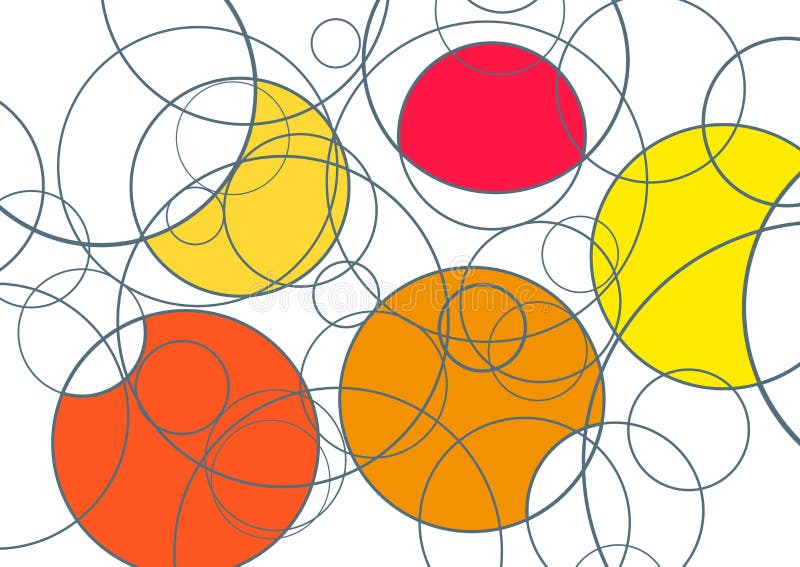 Random Circles Line Set Summer Abstract Background Stock Illustration ...