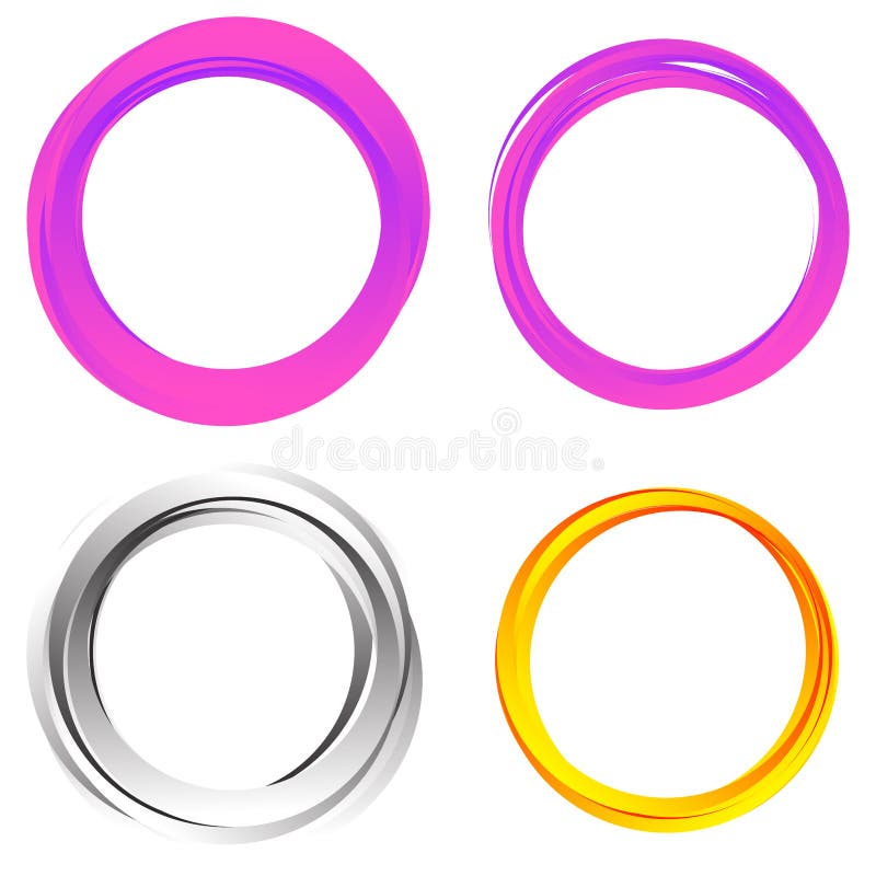 Random Circles, Rings Circular Element Stock Illustration ...
