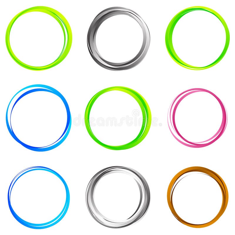 Random Circles, Rings Circular Element Stock Illustration ...