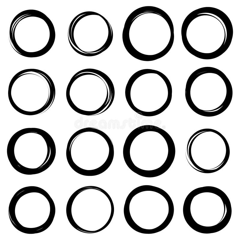 Random Circles, Rings Circular Element Stock Illustration ...