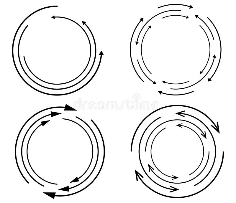 Random Circular, Cycle Arrow Element. Spiral, Spinning, Revolve Arrows ...