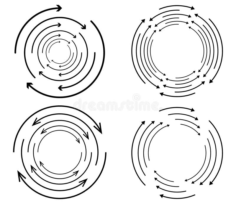 Random Circular, Cycle Arrow Element. Spiral, Spinning, Revolve Arrows ...