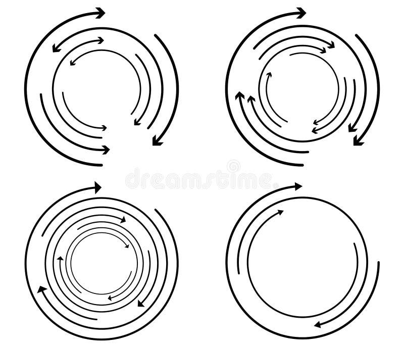 Random Circular, Cycle Arrow Element. Spiral, Spinning, Revolve Arrows ...