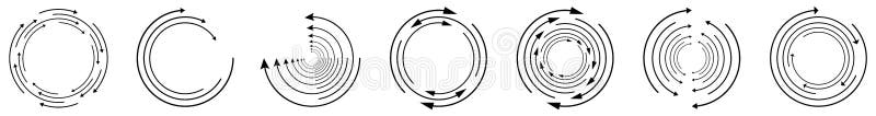Random Circular, Cycle Arrow Element. Spiral, Spinning, Revolve Arrows ...