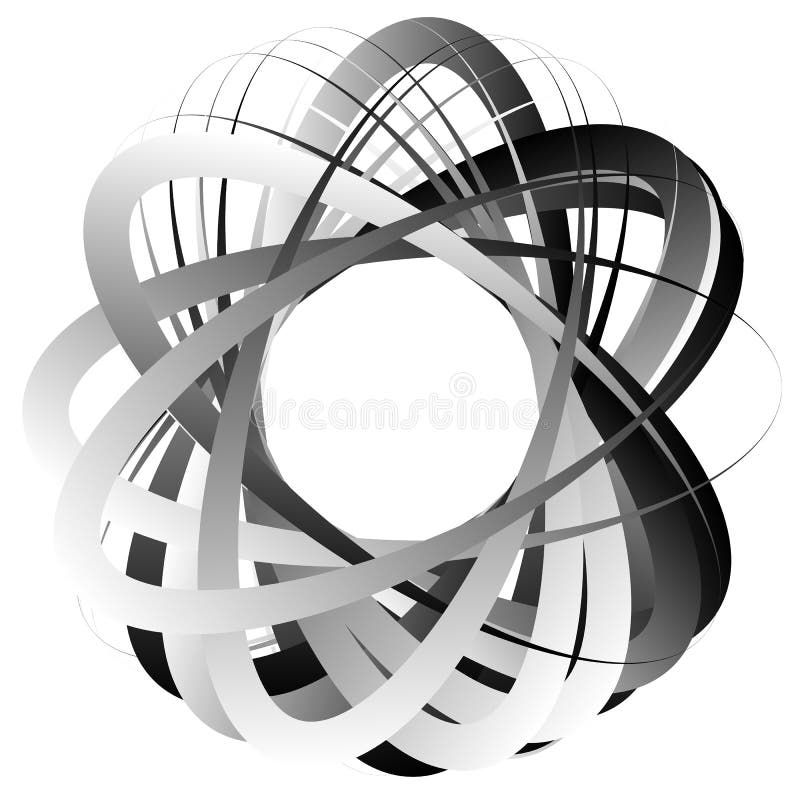 Random Circular Element. Abstract Monochrome Graphic on White. Stock ...