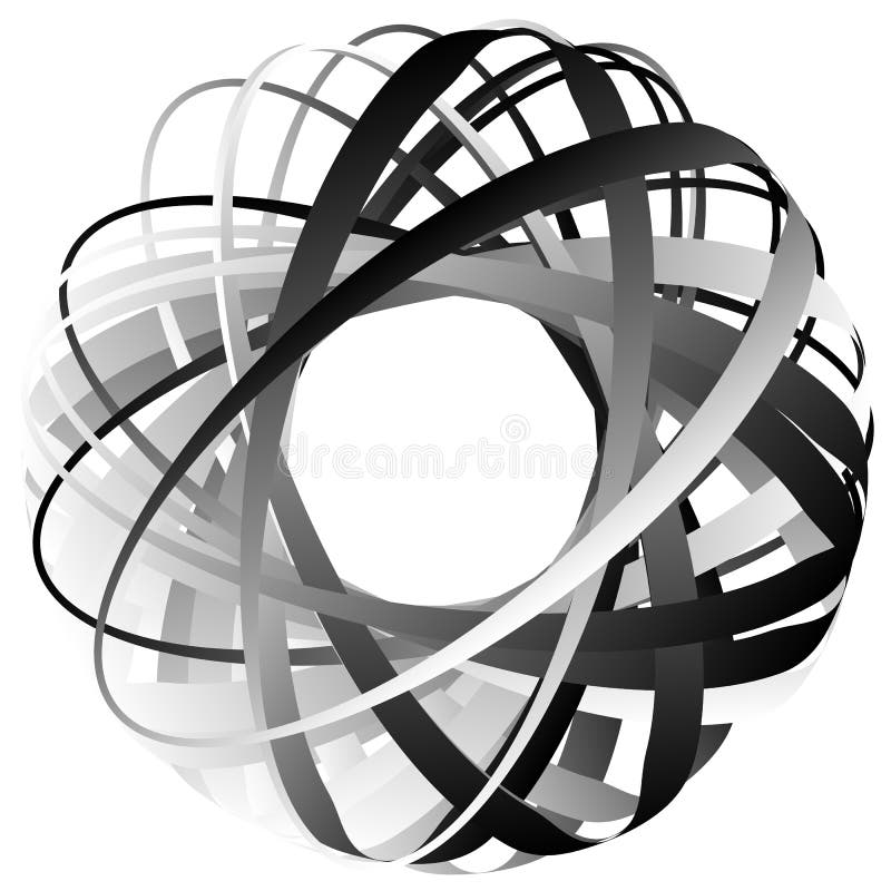 Random Circular Element. Abstract Monochrome Graphic on White Stock ...