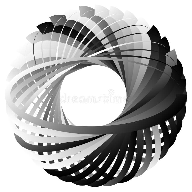Random Circular Element. Abstract Monochrome Graphic on White Stock ...