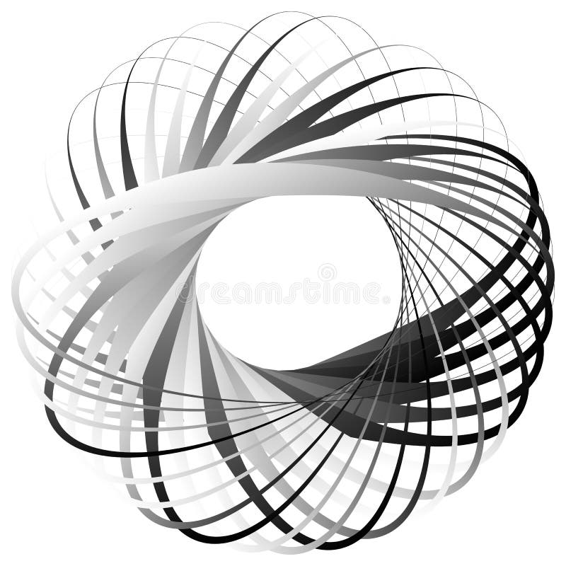 Random Circular Element. Abstract Monochrome Graphic on White Stock ...
