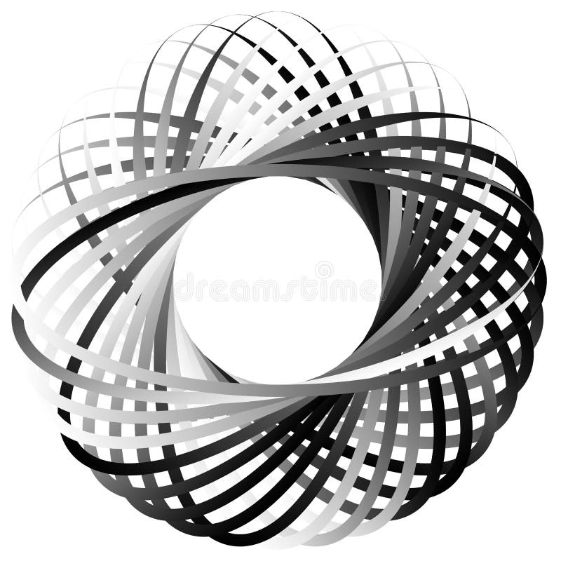 Random Circular Element. Abstract Monochrome Graphic on White Stock ...