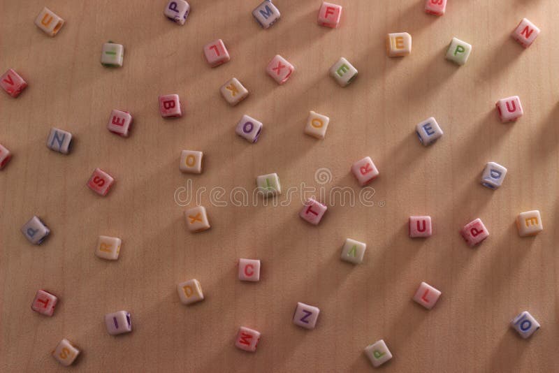 Photo Random Color and Position of Alphabet Plastic Cube Stock Image ...