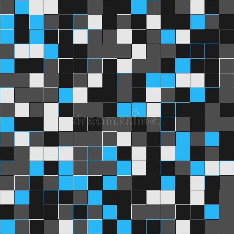 Random Blue Squares. Random Colored Abstract, Digital Generative Art ...