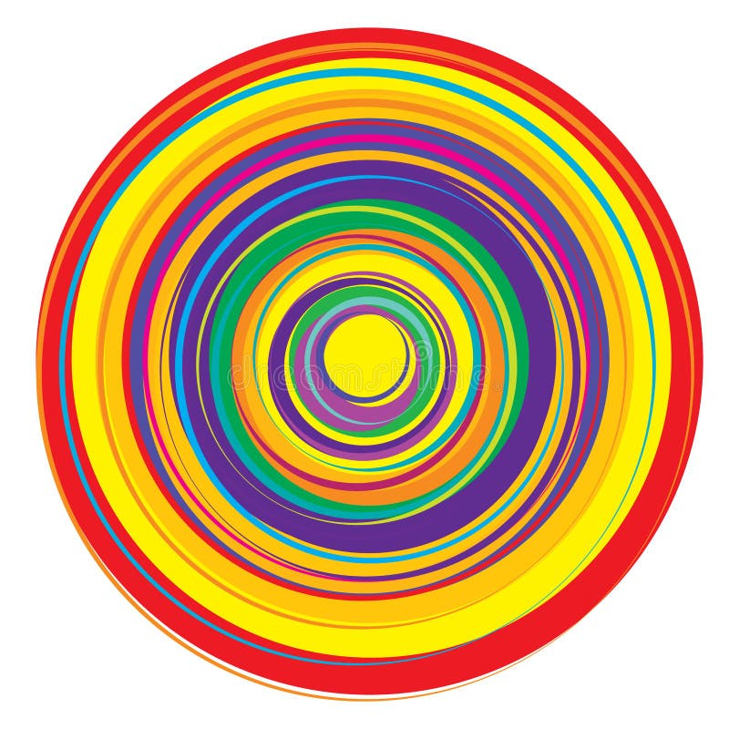Random, Colorful Concentric Circles, Rings Stock Vector - Illustration ...