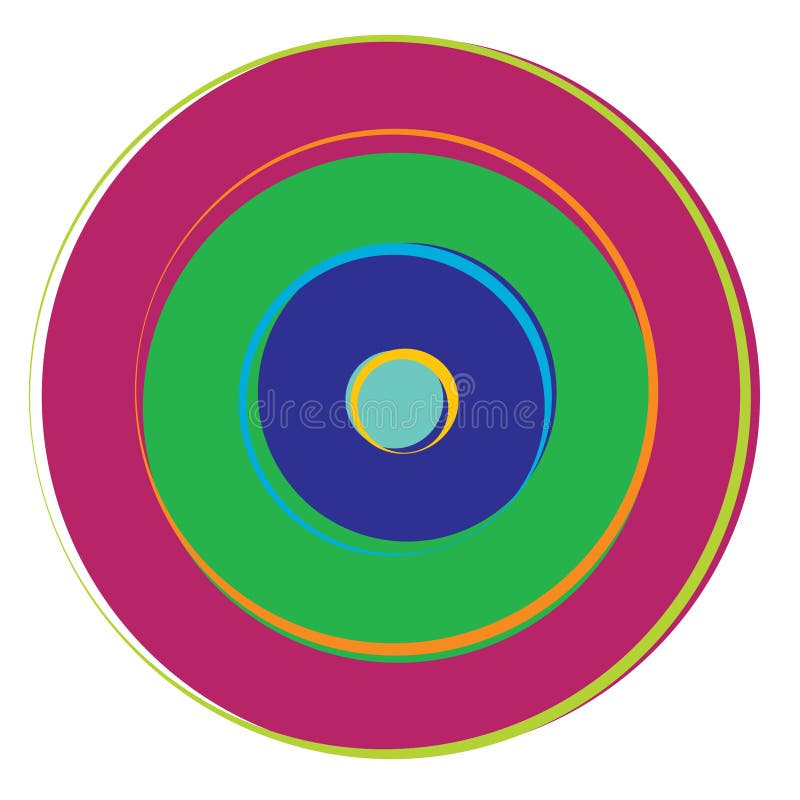 Random, Colorful Concentric Circles, Rings Stock Vector - Illustration ...