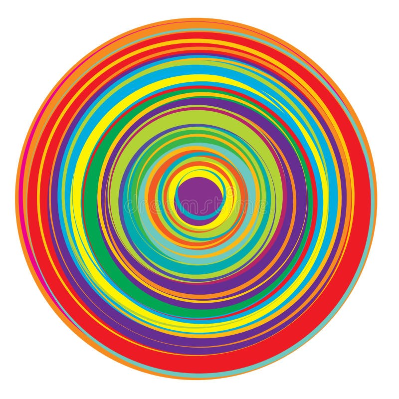 Random, Colorful Concentric Circles, Rings Stock Vector - Illustration ...
