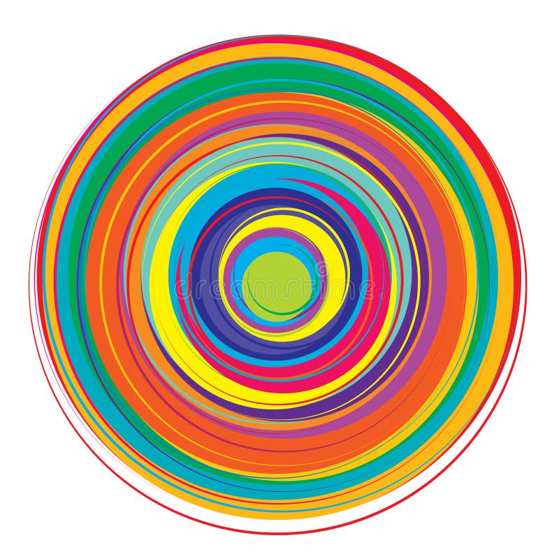 Random, Colorful Concentric Circles, Rings Stock Vector - Illustration ...