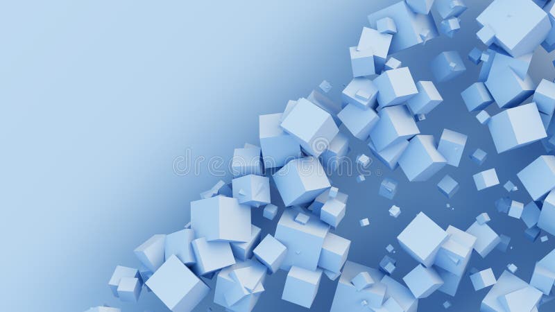 Random Cubes Background Blue Gradient Diagonal Abstract Square 3D ...