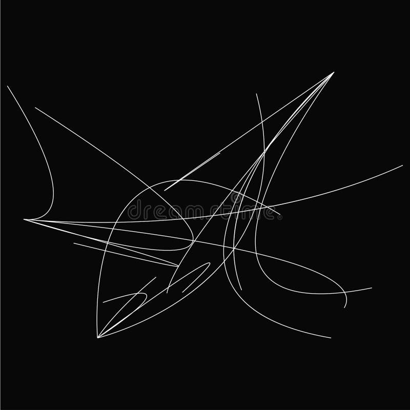 Random Curvy, Squiggly, Tangled Lines. Knot, Loop, Billowy Freeform ...