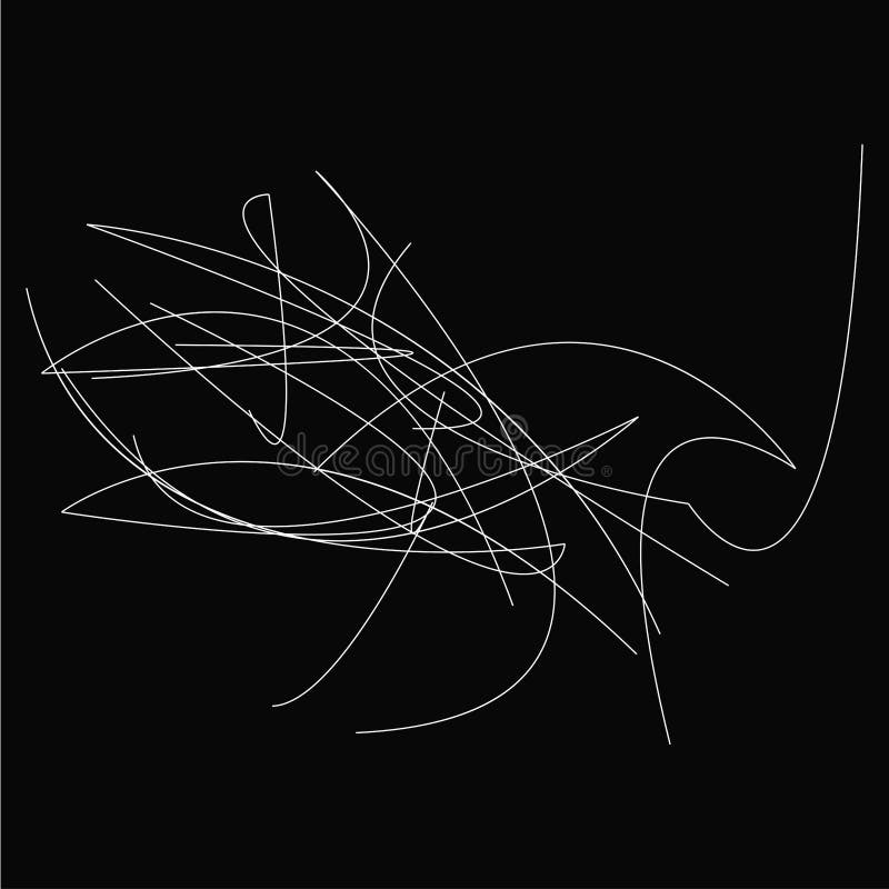 Random Curvy, Squiggly, Tangled Lines. Knot, Loop, Billowy Freeform ...