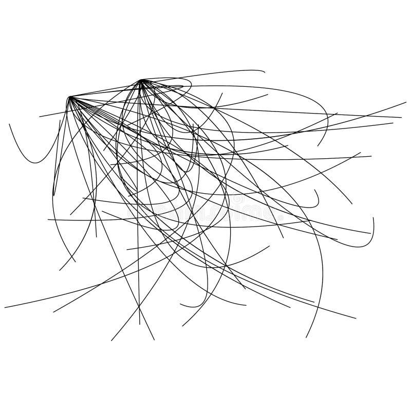 Random Curvy, Squiggly, Tangled Lines. Knot, Loop, Billowy Freeform ...