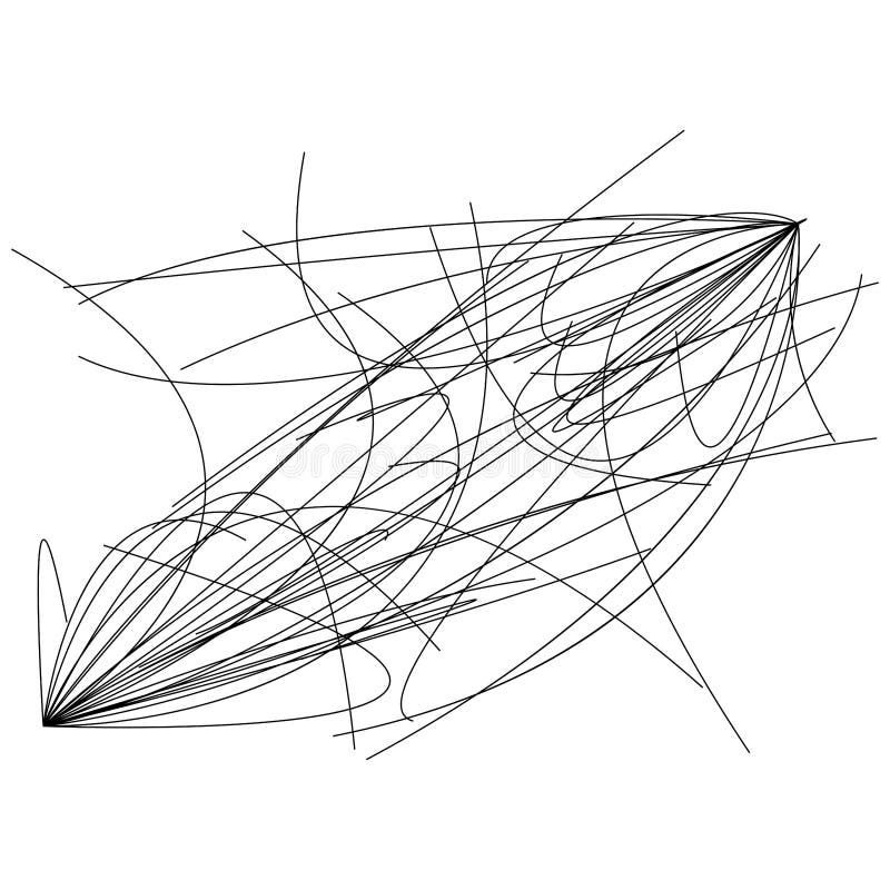 Random Curvy, Squiggly, Tangled Lines. Knot, Loop, Billowy Freeform ...