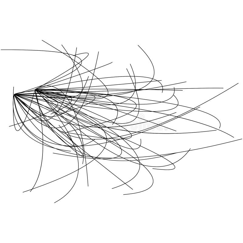 Random Curvy, Squiggly, Tangled Lines. Knot, Loop, Billowy Freeform ...