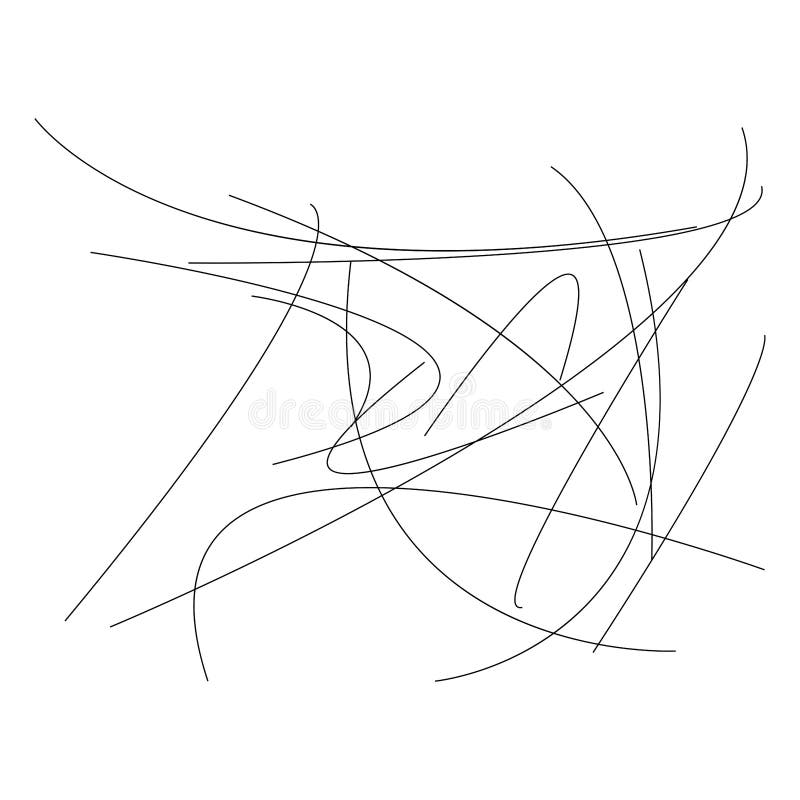Random Curvy, Squiggly, Tangled Lines. Knot, Loop, Billowy Freeform ...