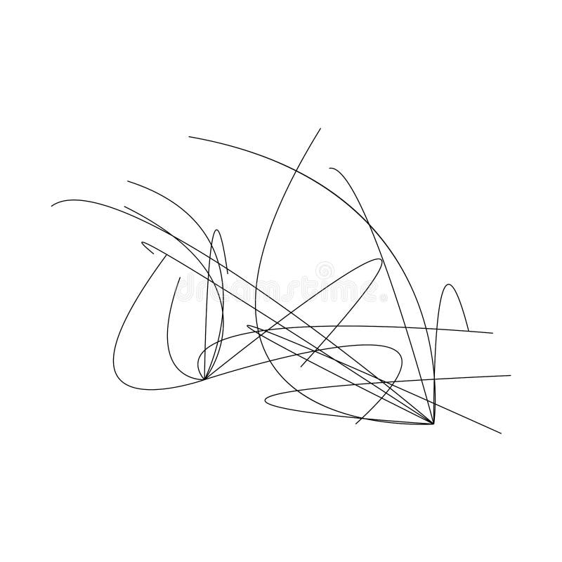 Random Curvy, Squiggly, Tangled Lines. Knot, Loop, Billowy Freeform ...