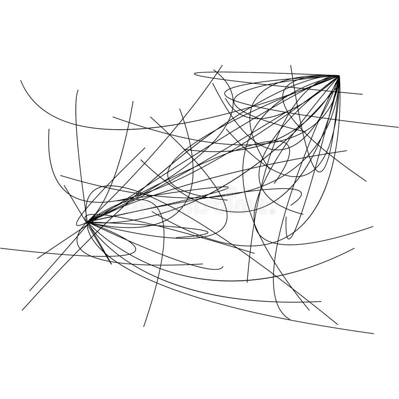 Random Curvy, Squiggly, Tangled Lines. Knot, Loop, Billowy Freeform ...