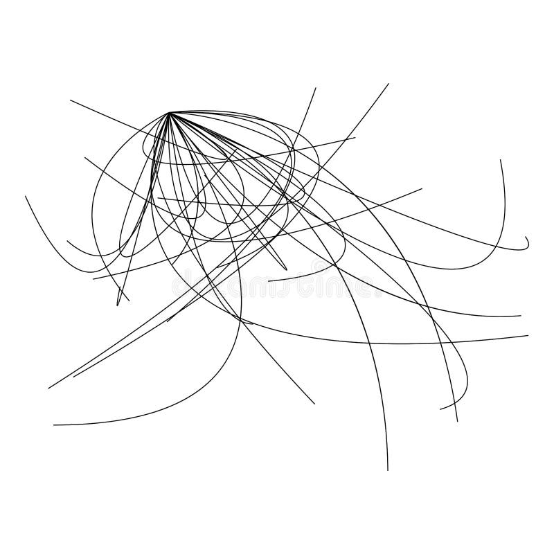 Random Curvy, Squiggly, Tangled Lines. Knot, Loop, Billowy Freeform ...