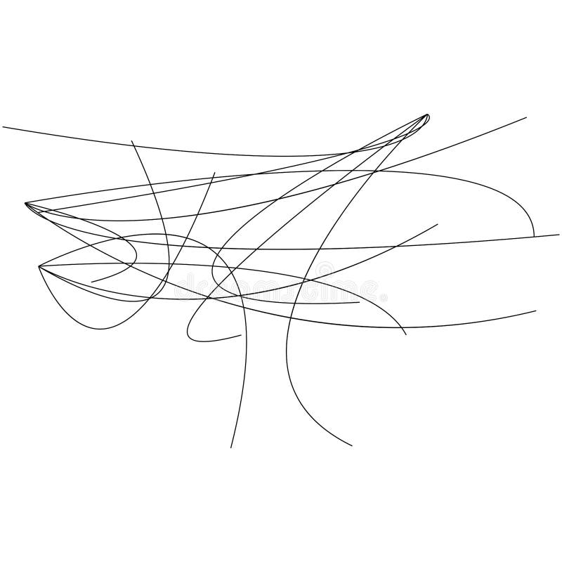 Random Curvy, Squiggly, Tangled Lines. Knot, Loop, Billowy Freeform ...