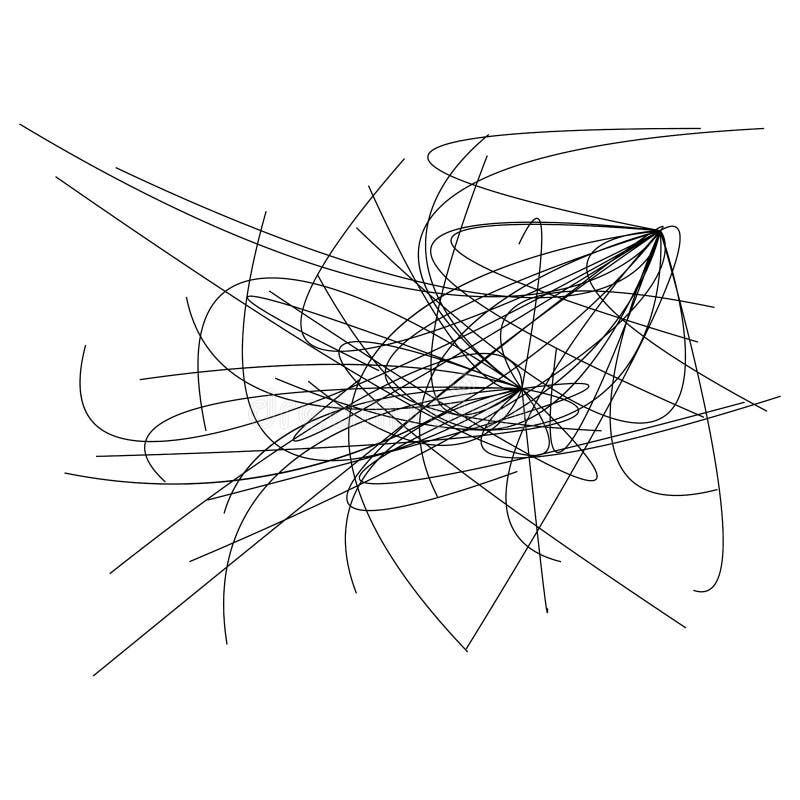 Random Curvy, Squiggly, Tangled Lines. Knot, Loop, Billowy Freeform ...