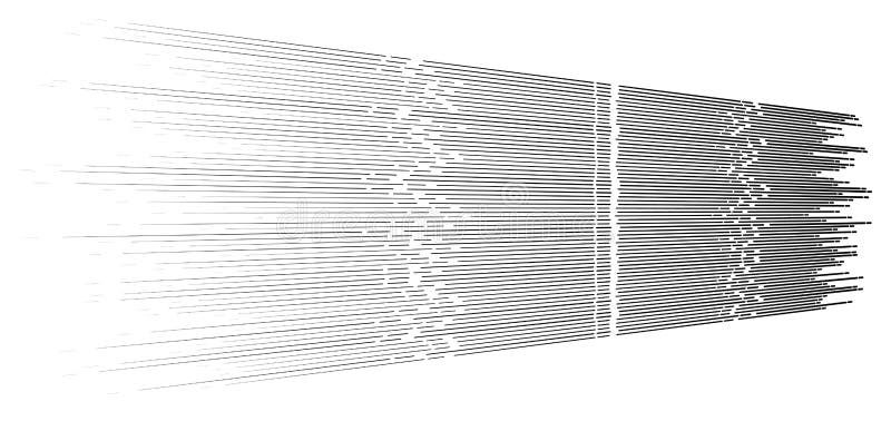 Random 3d Dashed Lines in Perspective. Segmented Stripes Geometric ...