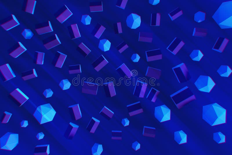 Random Dark Geometric Shapes 3d Render Design Element Stock ...