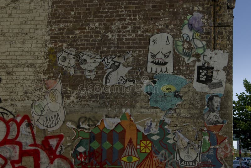 Random and Diverse Graffiti in the Streets of Sydney. Editorial ...