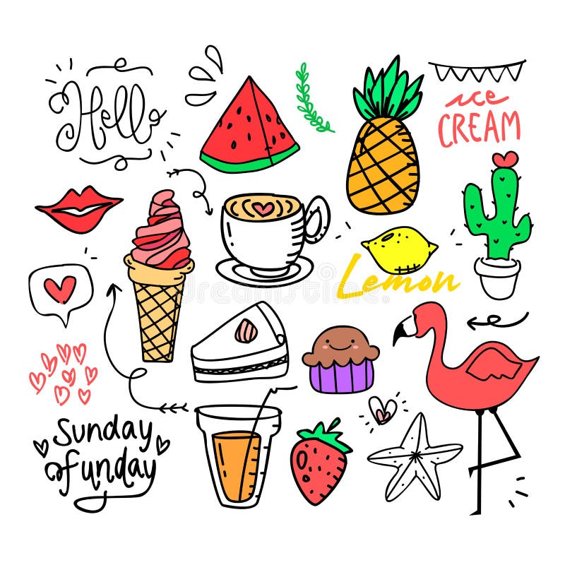 Random Doodle in Hand Drawn Sketch Style. Stock Vector - Illustration ...