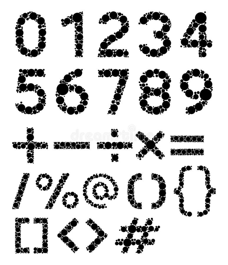 Random Dot Numbers Alphabet Letters Stock Vector - Illustration of ...