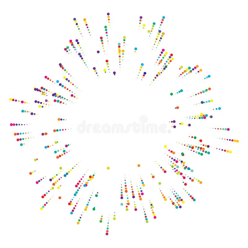 Random Dots, Circles and Polkadots Spreading, Radiating. Confetti ...