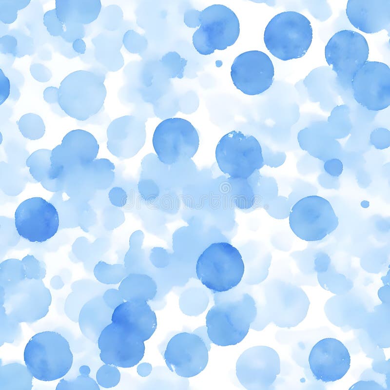 Vector Watercolor Rounds Pattern. Grunge Blue Circles Background. Kids ...